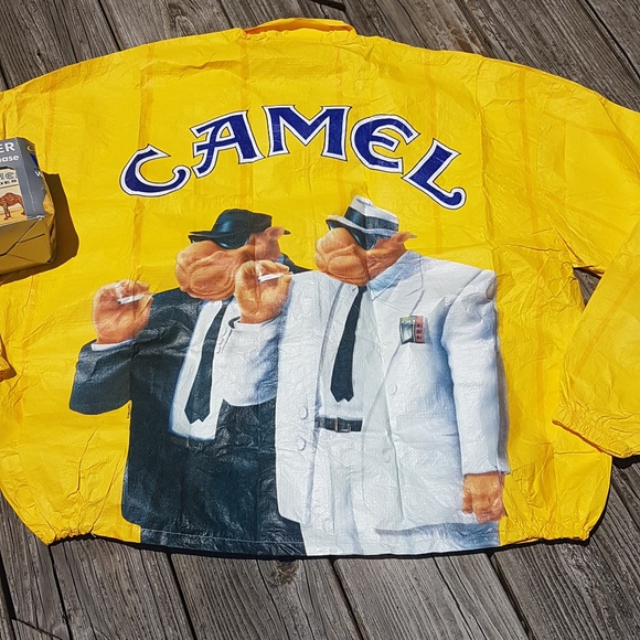 Camel | Jackets & Coats | Vintage 9s Camel Cigarettes Windbreaker Xl ...